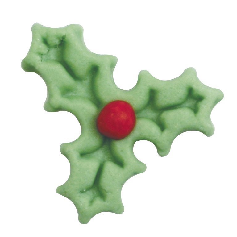 Light Green Sugar Triple Holly And Berry mini Cake Decoration | 930 Pa ...